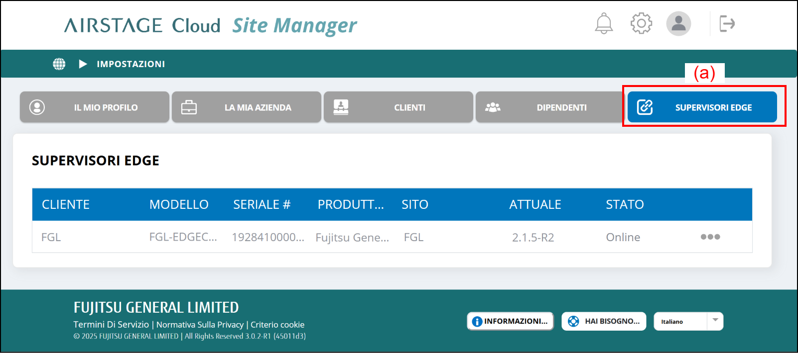 Controllare o eliminare le informazioni su Edge Supervisor