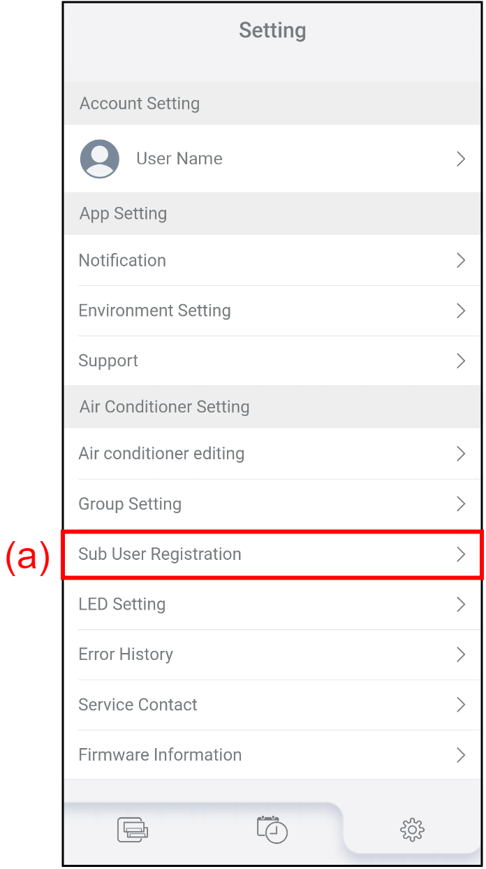 Sub-user registration