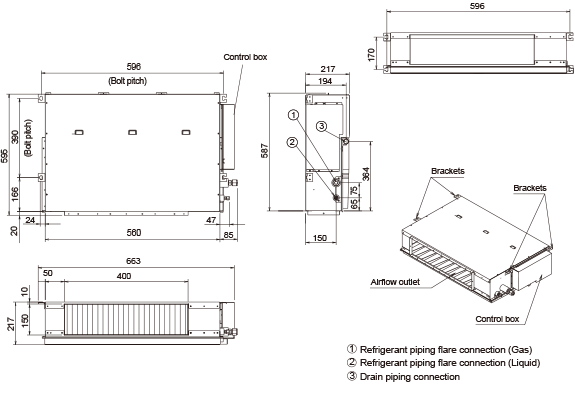 VRF Systems Indoor Unit Duct : ARXB07GALH - FUJITSU GENERAL
