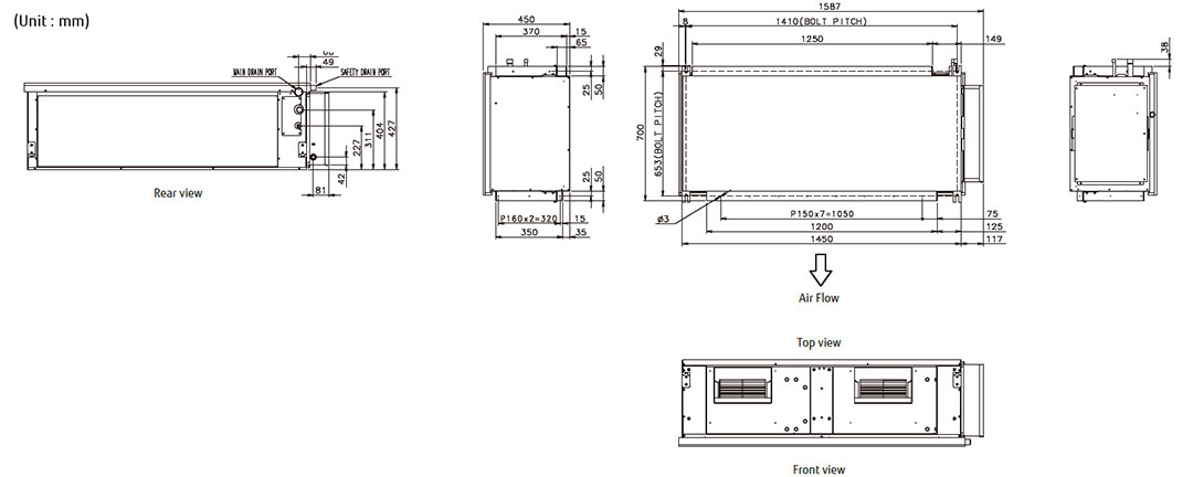 Large Airflow Duct (Large type) | PRODUCTS | AIRSTAGE™ VRF Systems ...
